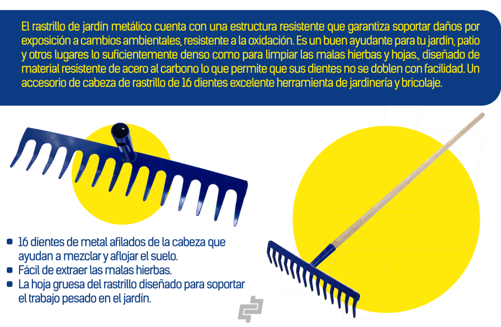 Rastrillo de Jardín Metálico – RCH Maquinarias